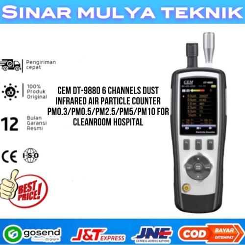 Jual CEM DT-9880 6 Channels Dust Infrared Air Particle Counter PM0.3 ...