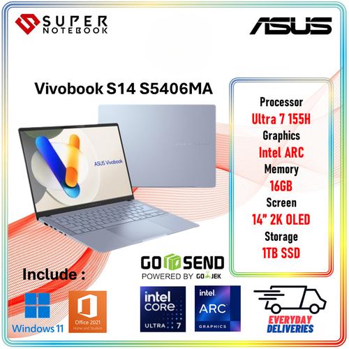 Promo Asus Vivobook S14 OLED S5406MA Ultra 7 155H 16GB 1TB SSD 14" 2K ...