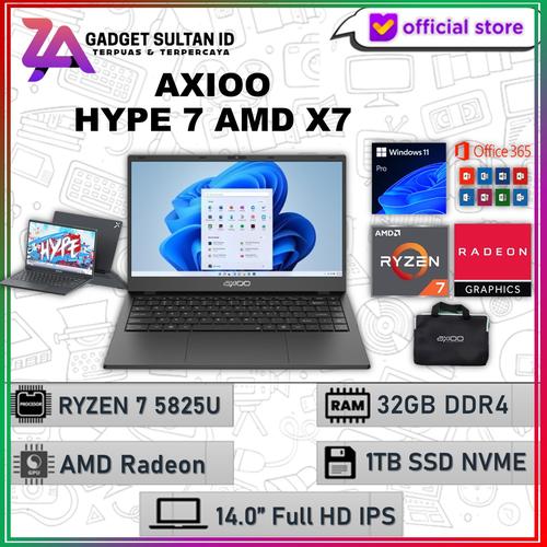 Promo AXIOO HYPE 7 AMD X7 Ryzen 7 5825U 32GB 1TB SSD Windows 11 ...