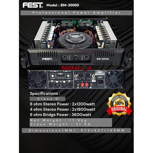 Jual Power FEST BM 30000 BM3000 Original 2 x 1200 Watt Class H 2Ch ...