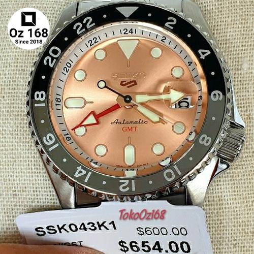 Jual Jam Tangan Automatic Seiko 5 Sports GMT Salmon Dial SSK043 ...