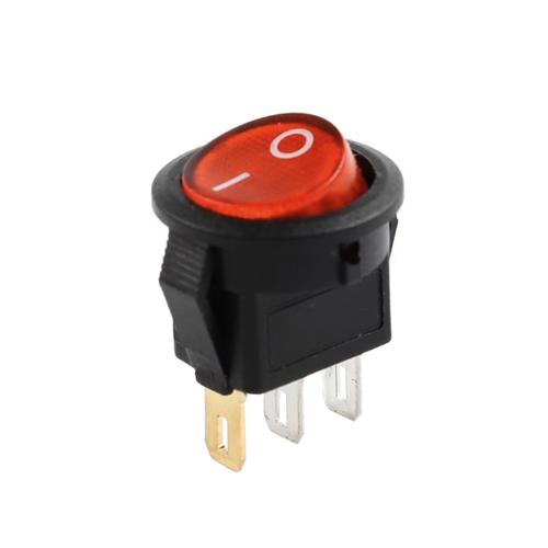 Jual Saklar ON OFF + Lampu Rocker Switch 3 Pin Bulat 1,6cm KCD11 3A ...