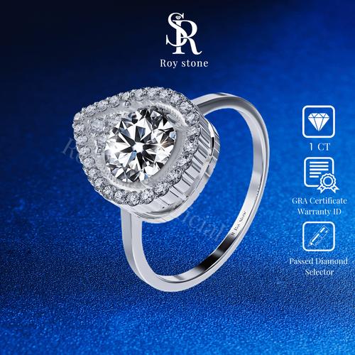 Promo RoyStone - Cincin Wanita Blossom Moissanite Lapis Emas 18K GRA ...