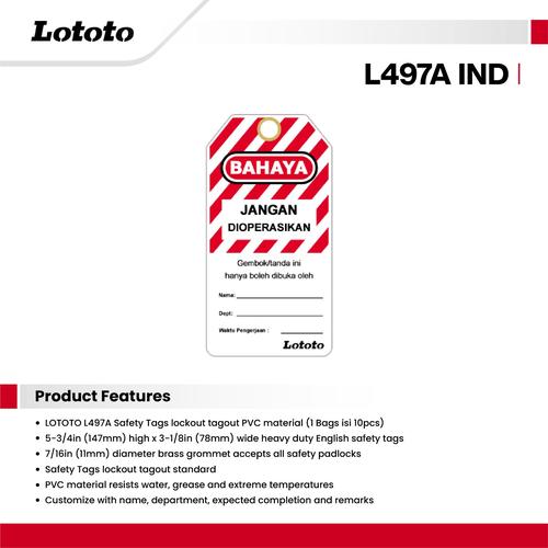 Promo LOTOTO Safety Loto Lockout Tagout Tags Isi 1 Pcs - L497A IND ...