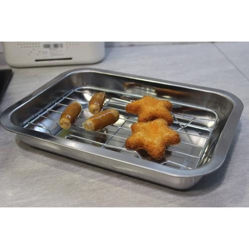 Jual oil tray set stainless steel size 40 nampan saringan minyak wadah ...