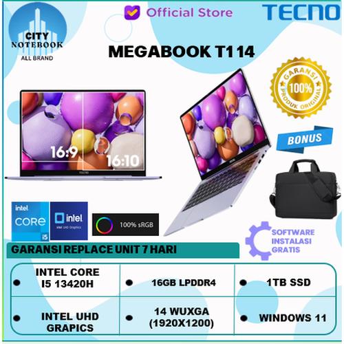 Promo tecno megabook t1 14 i5 13420h 16gb 1tbssd windows 11 - BUNDLE ...