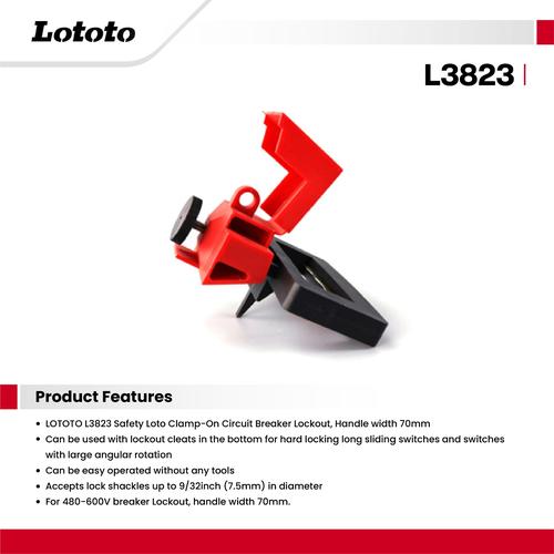 Jual LOTOTO Safety LOTO Clamp-On Circuit Breaker Lockout, Handle 70mm ...
