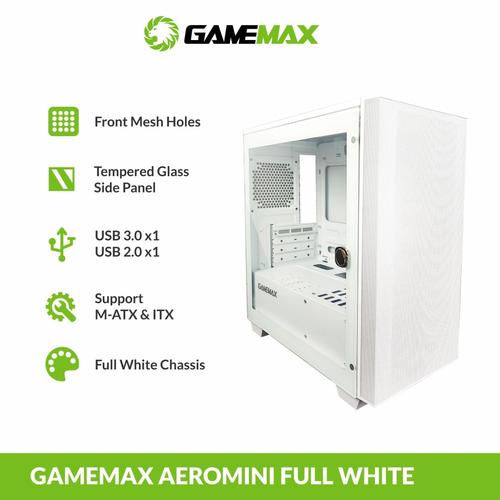 Jual GAMEMAX AERO MINI White PC Gaming Case | Casing M-ATX - Packing standar - Kota Medan - EON ...