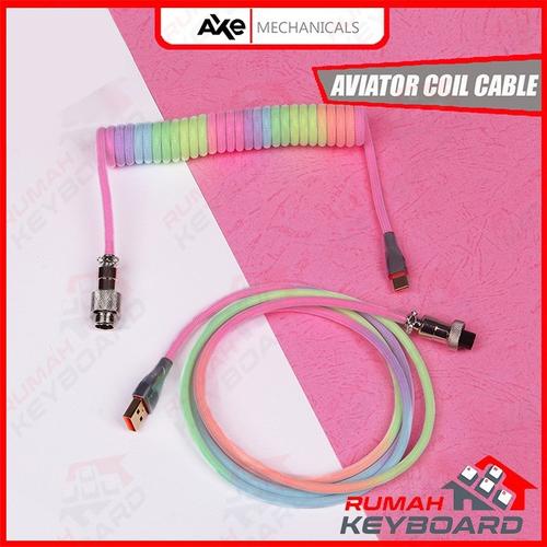 Jual PREMIUM AVIATOR COILED CABLE - MECHANICAL KEYBOARD - RAINBOW ...