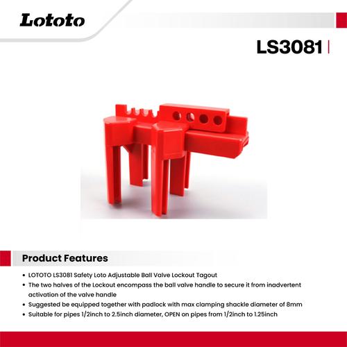 Jual LOTOTO Safety Loto Adjustable Ball Valve Lockout Tagout Device ...