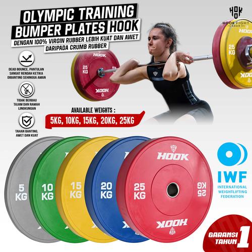 Jual Hook Plate Barbel Olympic 5kg, 10kg, 15kg, 20kg, 25kg Bumper Plat ...