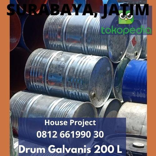 Jual Drum besi galvanis bekas bersih 200 L 200l tutup lebar kecil tong ...