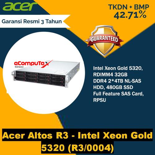 Jual Acer Server Rack Altos R3 (R3/0004) 5320 Intel Xeon Gold 4X32GB 2X4TB NL-SAS HDD 480GB SSD ...