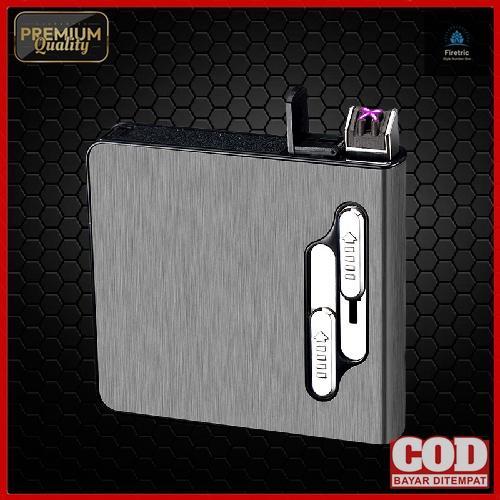 Jual Firetric Kotak Tempat Rokok 20 Slot dengan Korek Elektrik USB ...