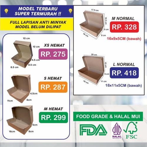 Jual ( PAKET ISI 50 ) LUNCH BOX KRAFT KOTAK MAKAN TAKEAWAY BROWN COKLAT ...