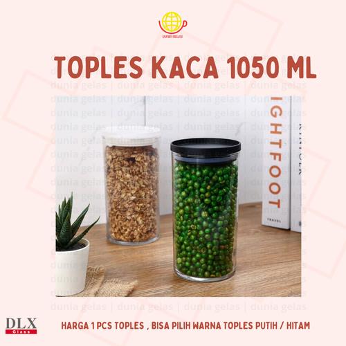 Jual TOPLES KACA 1050 ML TUTUP PLASTIK / TOPLES SNACK / TOPLES KUE - Putih - Jakarta Utara ...