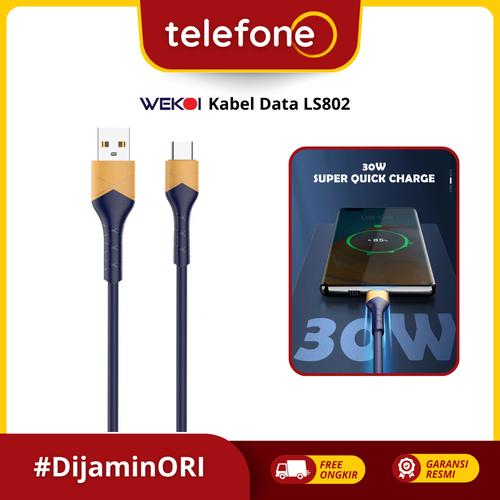 Promo Kabel Data WEKOI LS802 TPE Fast Charger 30W Type C 2 Meter - NAVY, Lightning - Kota ...