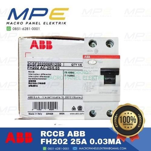 Jual RCCB ABB FH202 AC-25 0,03A / ELCB RCCB ABB FH202 2P 25A 30MA 0,03A BEST QUALITY - Kota ...