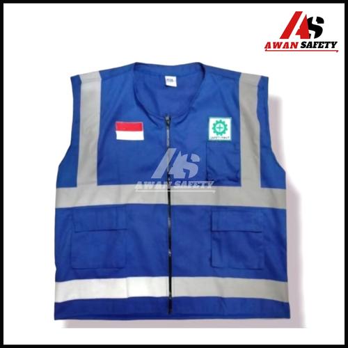 Jual Rompi Kerja Safety Pria Bahan Kain Resleting Logo K3 Bendera ...