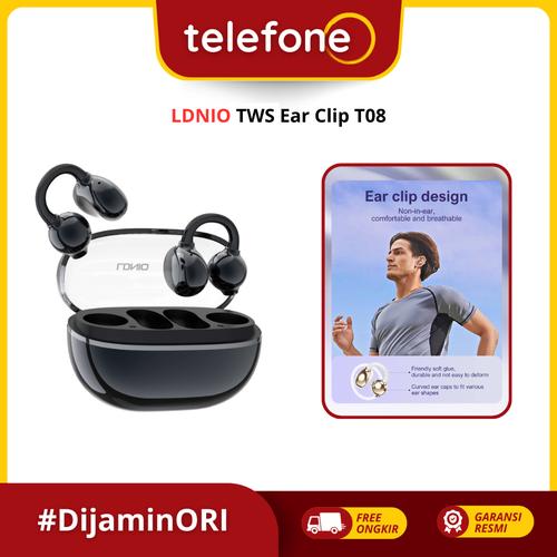 Jual LDNIO T08 Headset Open Ear Clip Wireless Panggilan Noise Cancelling Portabel Suara Mini ...