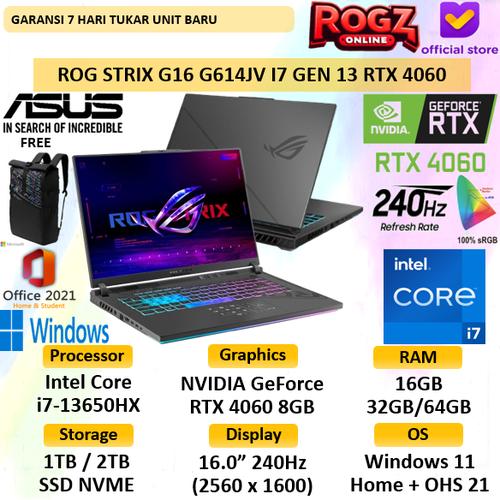 Promo Asus ROG Strix G16 G614JV I7 Gen 13650HX RTX 4060 32GB 1TB SSD ...