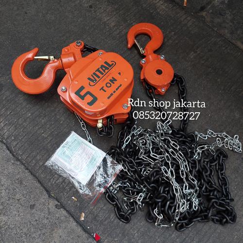 Jual chain block Takel 5 ton x 5 meter Katrol manual 5 Ton VITAL JAPAN ...