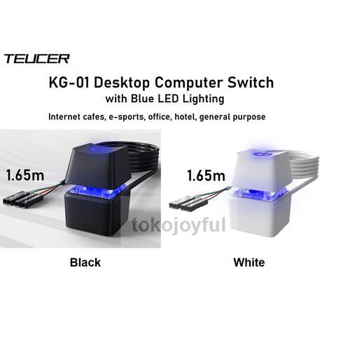 Jual TEUCER KG-01 Push Button Computer Desktop Power Switch PC Motherboard Power On/Off Button ...