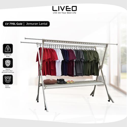 Jual Jemuran LIVEO Double Pole Telescopic Clothes Drying Rack LV-798 ...