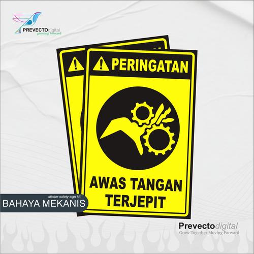 Jual Sticker Safety Sign K3 Bahaya Mekanis Rambu Awas Tangan Terjepit ...