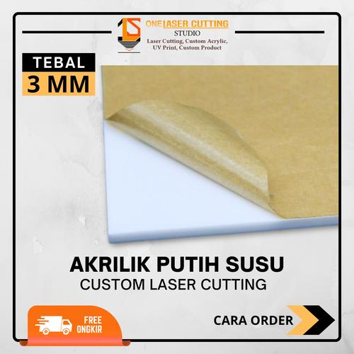 Jual Akrilik / Acrylic Lembaran Custom Putih Susu 3 mm Laser Cutting - Kota Bandung - Laser ...