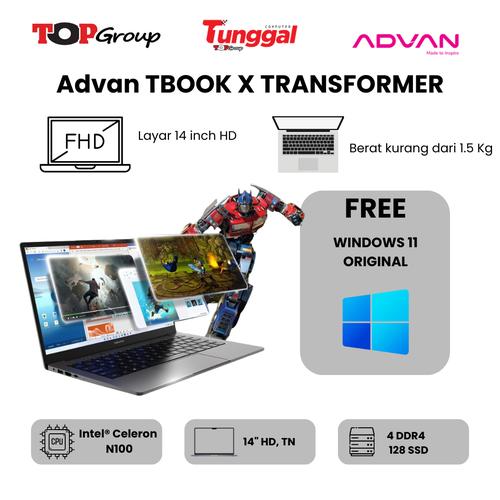 Jual Laptop Advan TBOOK X TRANSFORMER 14 inch Intel N100 4GB / 128GB ...