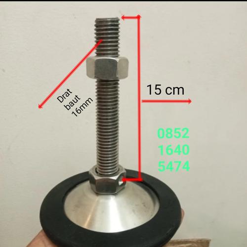 Jual kaki meja conveyor M16/ adjuster foot table M16*150mm double mur+karet - Jakarta Barat ...