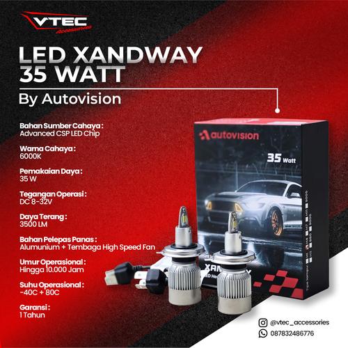 Jual LED Autovision Xandway 30 Watt H4 H7 H11 H16 H8 H27 HB3 HB4 ...