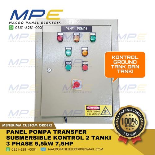 Jual Panel Pompa Transfer Submersible 2 Tanki 3 Phase 5,5kW 7,5HP 380V ...