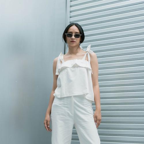 Jual KAL Studio - ADENA Ruffle Tanktop - Tanktop Putih Polos Linen - S - Kab. Bandung - KAL ...