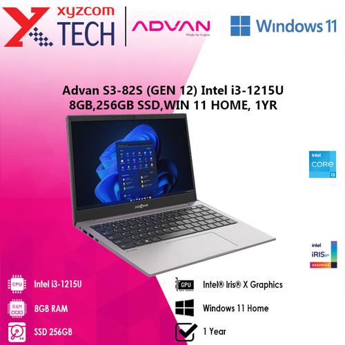 Jual ADVAN Laptop S3 82S Intel Core i3-1215U, 8GB RAM, 256TB SSD, Win ...
