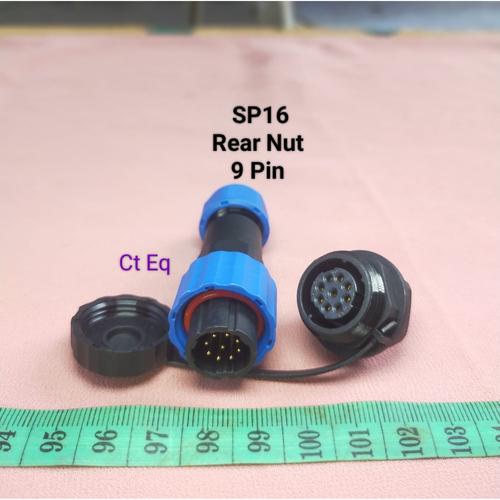 Jual SP16 Rear Nut 9 Pin Plug n Socket IP68 Panel Mount konektor Steker ...