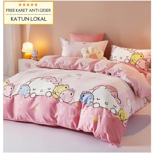 Jual Sprei Anak Katun Lokal 120x200 90x200 100x200 160x200 Hello Kitty ...