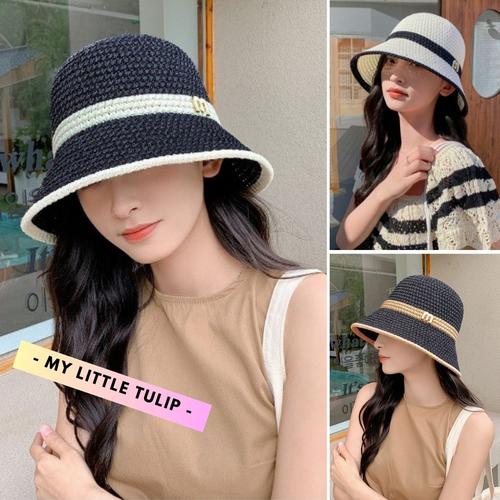 Jual Topi Bucket Hat Cewe / Topi Pantai Summer Hat / Topi Hangout ...