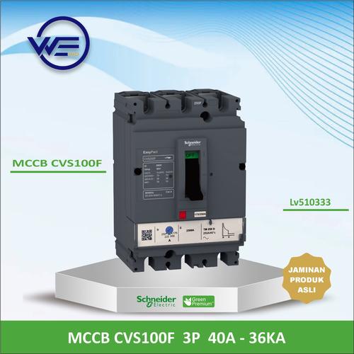 Jual MCCB CVS100F 3P 40A LV510333 Schneider Easypact Breaker 3 Phase 40 ...