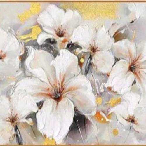Jual Lukisan modern bunga lili media kanvas home made ukuran 60x120 cm ...