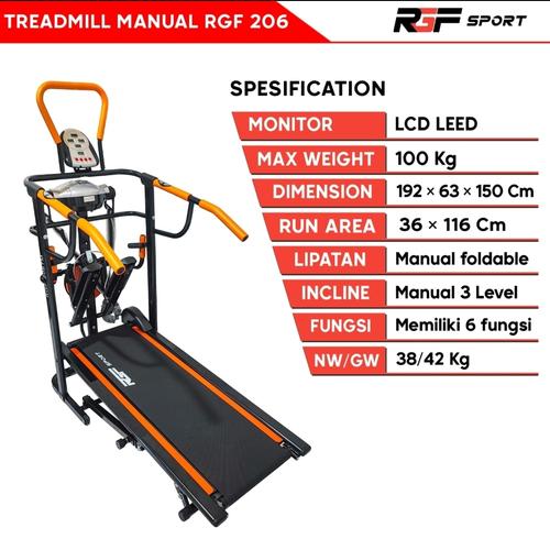 Jual TREADMILL MANUAL 7/1 RGF SPORT - Kota Manado - Ricko grosir fitnes ...