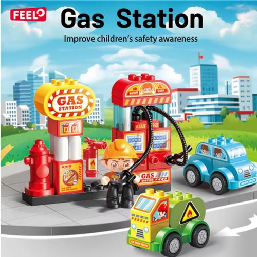 Jual MAPLETOYS - Feelo blocks Gas station compatible duplo pom bensin ...