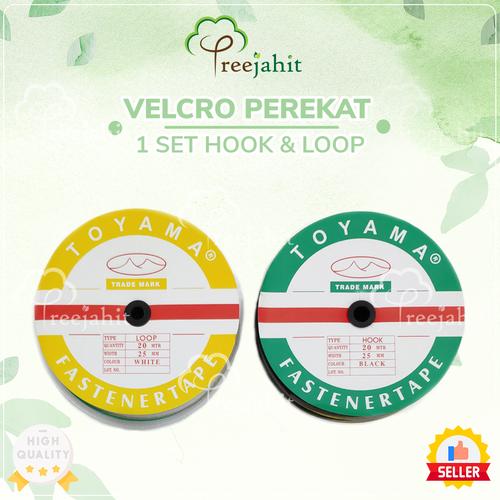 Jual Velcro / hook & loop / perekat TOYAMA Hitam & Putih 2.5 Cm 1 set ...