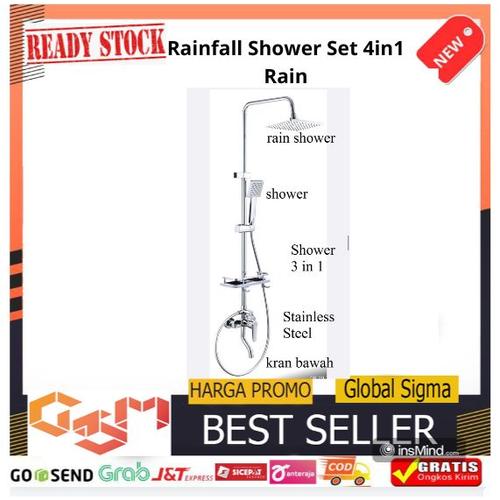 Jual Rainfall Shower Set 4in1 Rain Tiang Jet Kamar Mandi Toilet WC ...