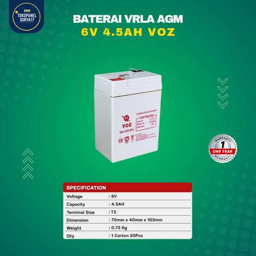 Jual AKI 6V 4AH BATTERY 6V 4AH BATERAI ACU VRLA VOZ - Jakarta Barat ...