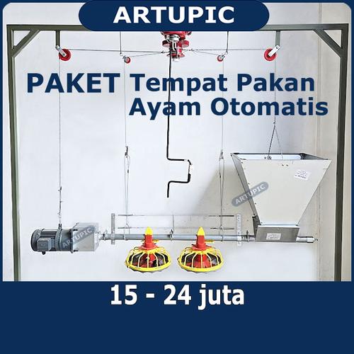 Jual PAKET Tempat Pakan Ayam Otomatis Feeding Feeder System Ayam Broiler Pedaging DOC Pullet ...