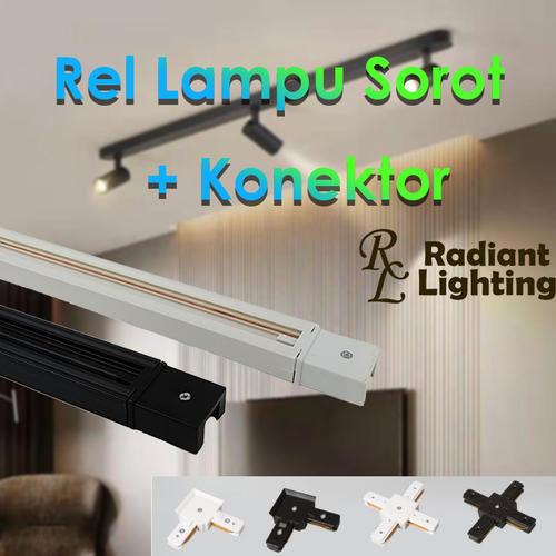 Jual REL Lampu Sorot Trek Spotlight Track Rail Hitam Putih - 1M 1.5M 2M ...