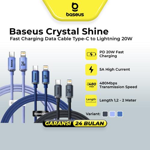 Promo Baseus Crystal Shine Fast Charging Data Cable type-C to iP 20W ...