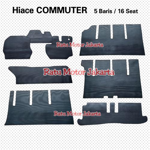 Jual Karpet Karet Set Hiace COMMUTER 5 Baris Model Jahit Hitam (8 Pcs ...